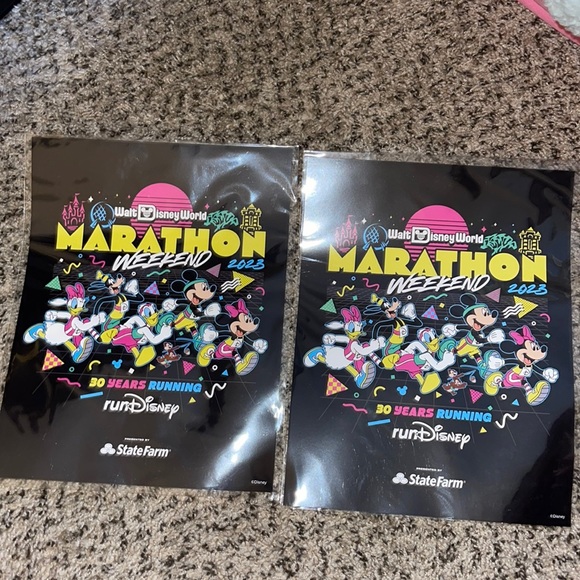Disney | Wall Decor | 2 Disney Marathon Run Posters From 223 | Poshmark